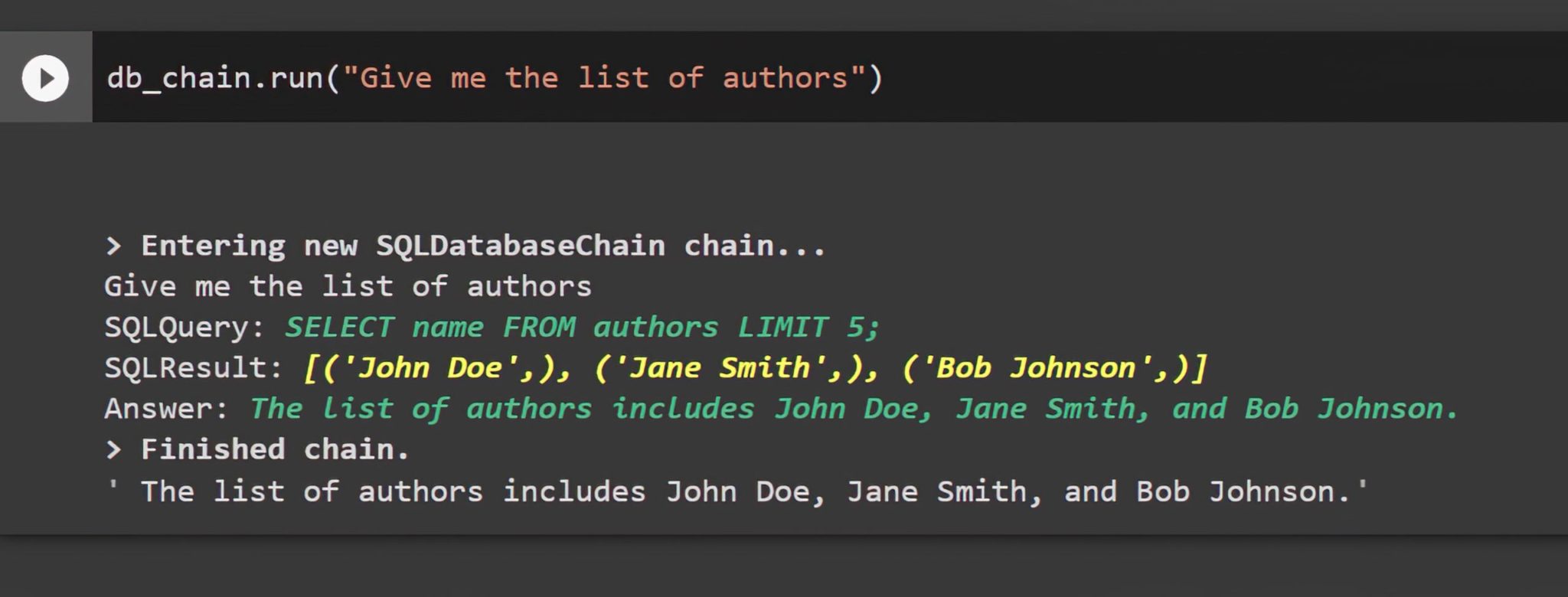 Natural language to query your SQL Database using LangChain powered by LLMs | WalkingTree ...